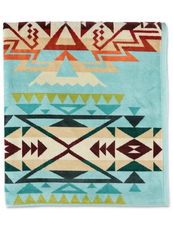 Pendleton Geometric Jacquard Cotton Towel - Blue