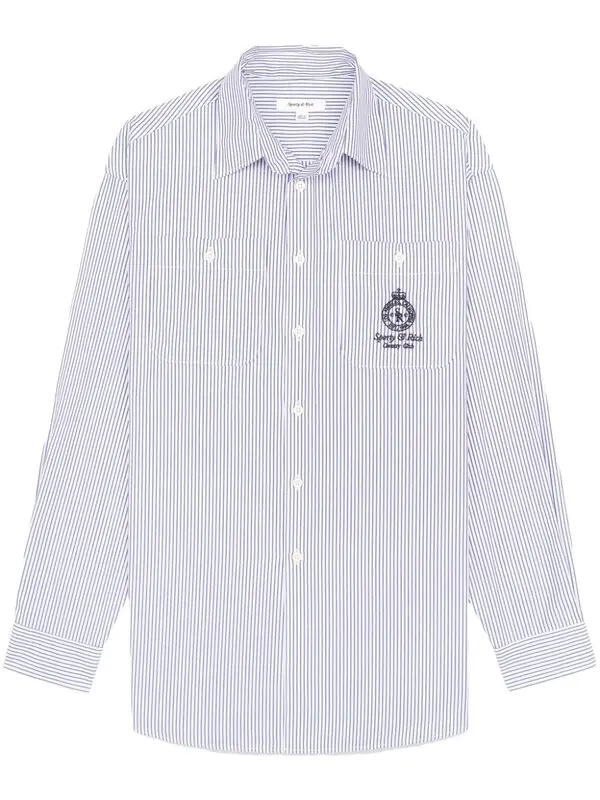 SPORTY & RICH Striped Cotton Shirt - White