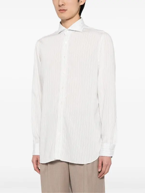 LARDINI Striped Button-up Shirt
