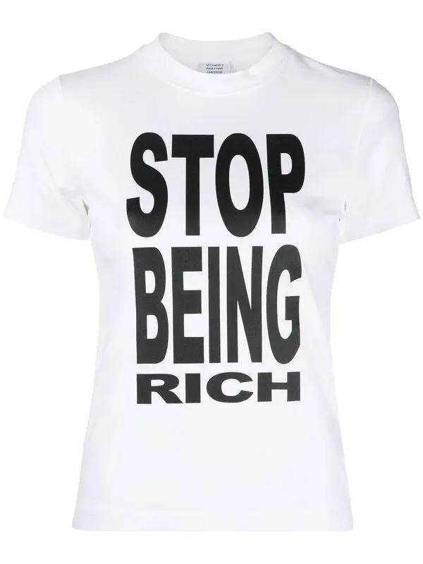 Vetements Slogan Print T-shirt - White