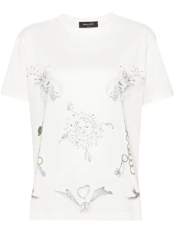 Fabiana Filippi Fabula-Print T-Shirt In White - 64% Off