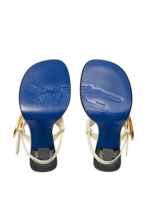 Burberry Bay Leather Mules - Neutrals