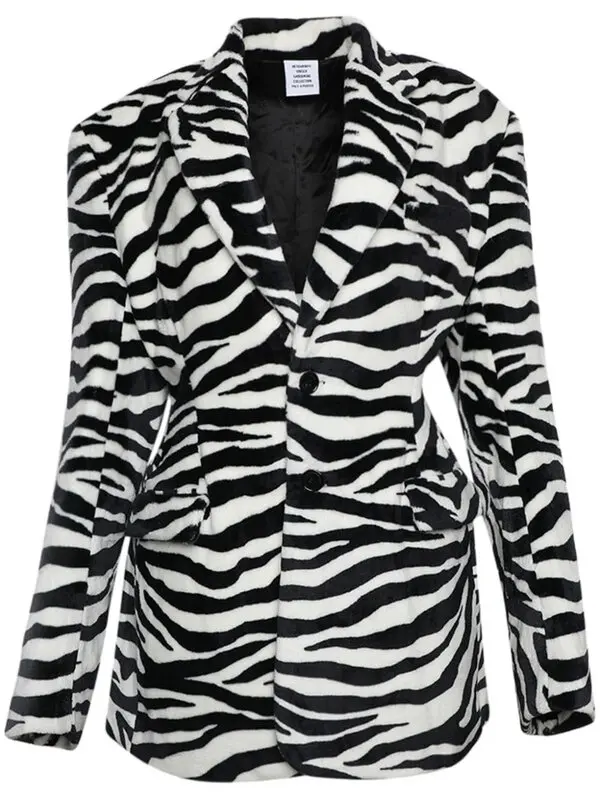 Vetements Zebra-print Oversized Blazer - White