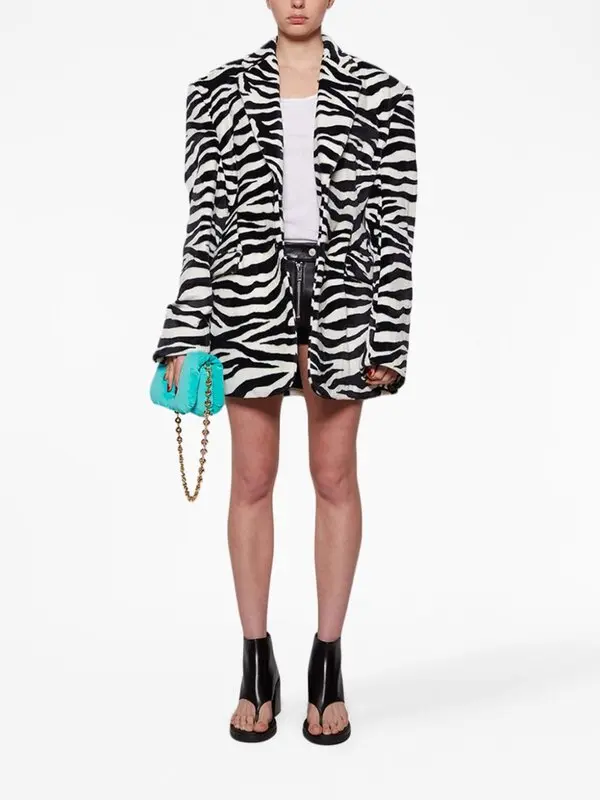 Vetements Zebra-print Oversized Blazer - White