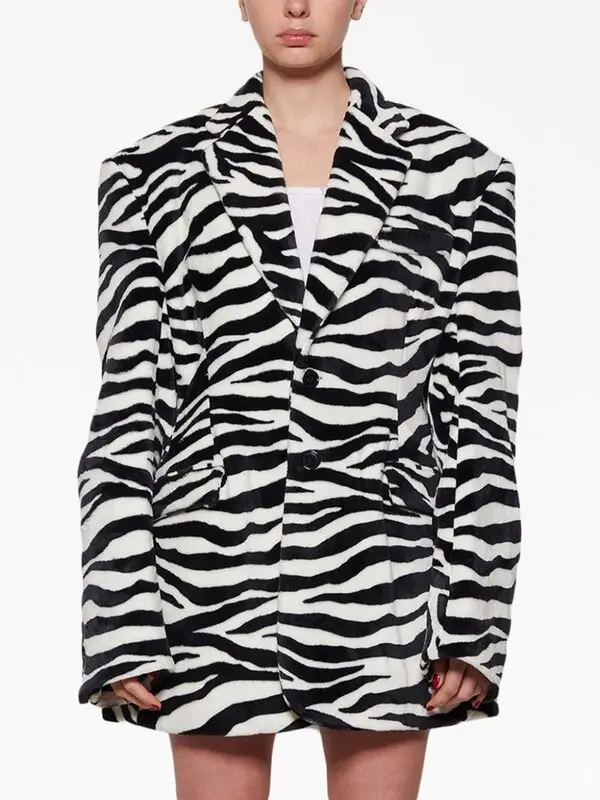 Vetements Zebra-print Oversized Blazer - White