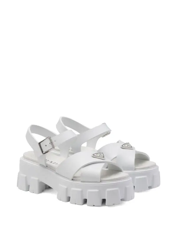 Prada Triangle-logo Platform Sandals