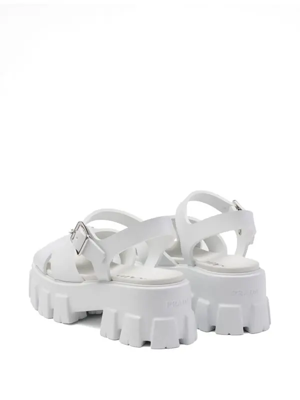 Prada Triangle-logo Platform Sandals