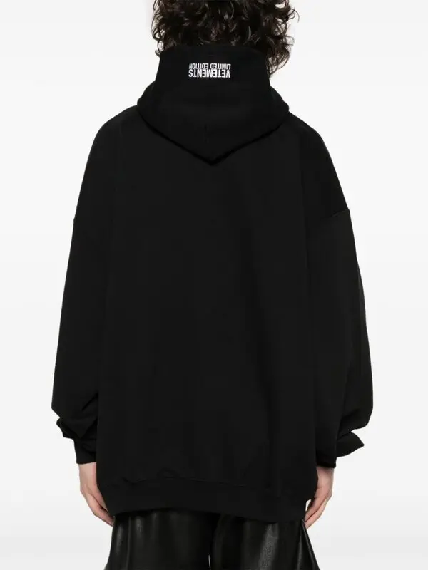Vetements Logo-Embroidered Hoodie In Black - 69% Off | Editorialist