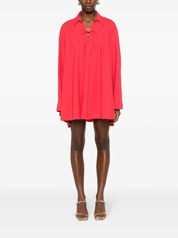 FORTE_FORTE Lace-up Shirt Minidress