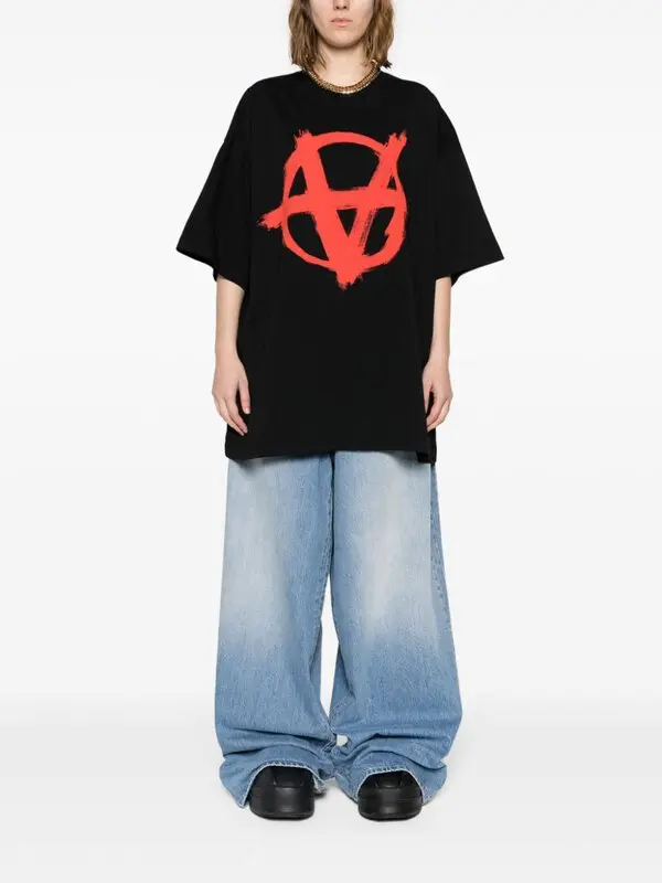 Vetements Reverse Anarchy Cotton T-Shirt - Black | Editorialist