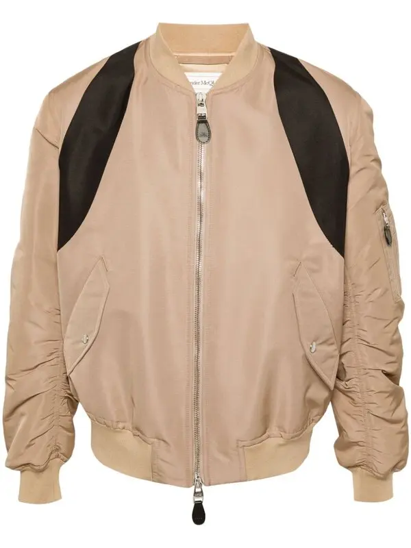 Alexander McQueen Contrasting-panel Bomber Jacket