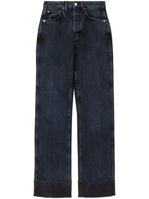 RE/DONE High-rise Straight-leg Jeans - Blue
