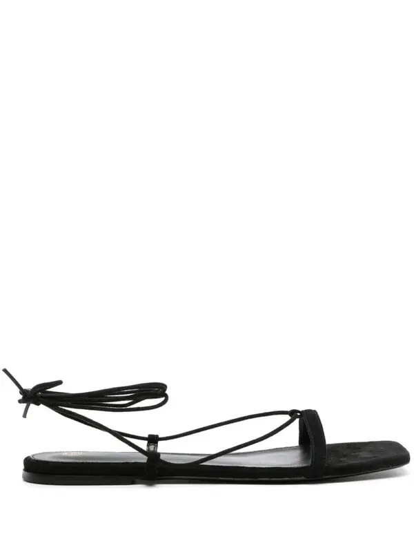 TOTEME Tie-fastening Suede Sandals - Black