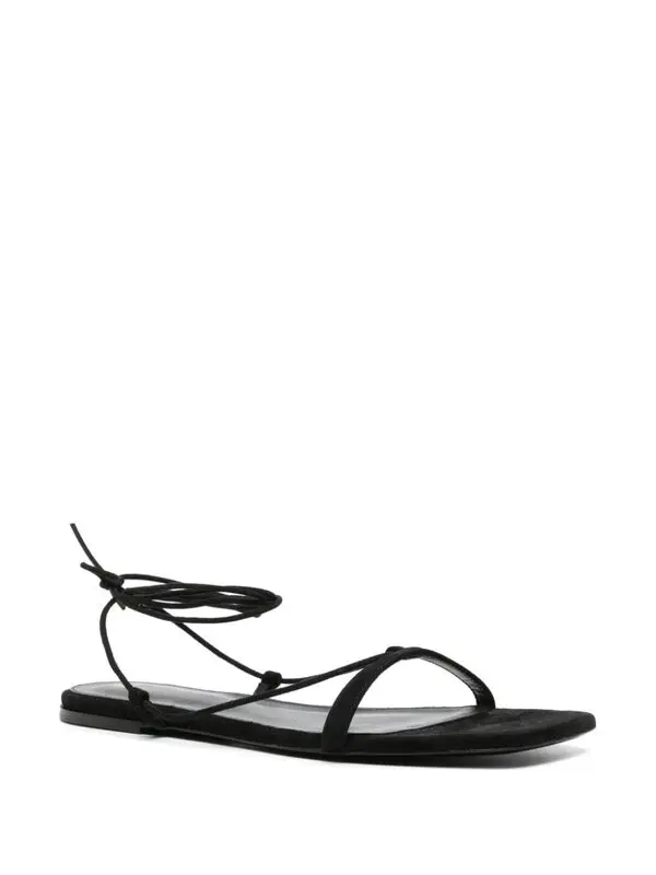 TOTEME Tie-fastening Suede Sandals - Black