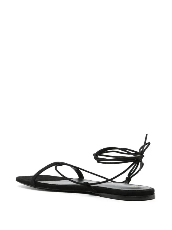 TOTEME Tie-fastening Suede Sandals - Black