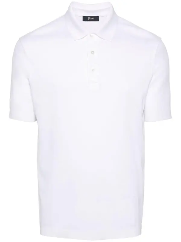 Herno Knitted Cotton Polo Shirt - White
