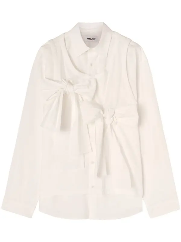 AMBUSH Bow-embellished Cotton Shirt