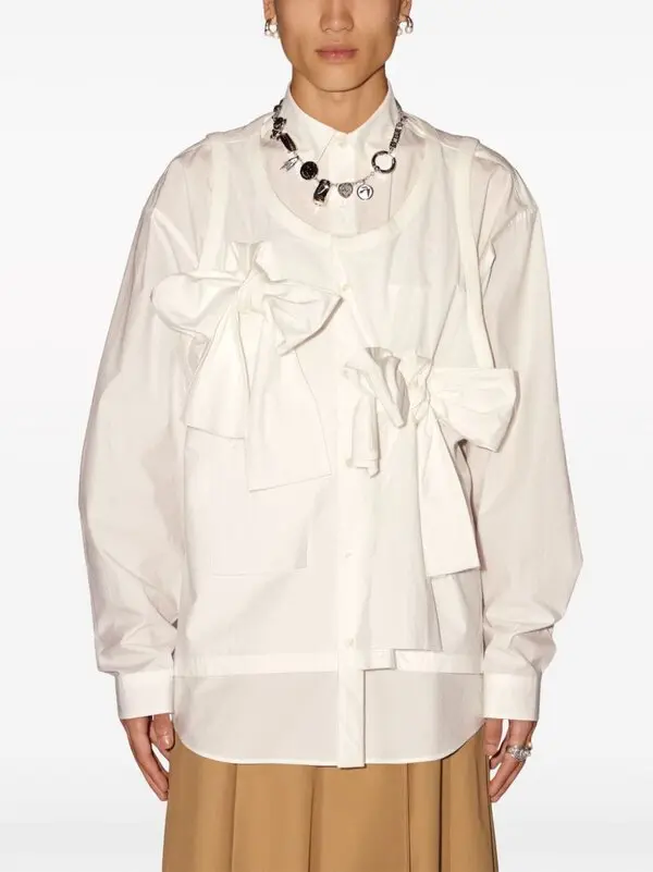 AMBUSH Bow-embellished Cotton Shirt