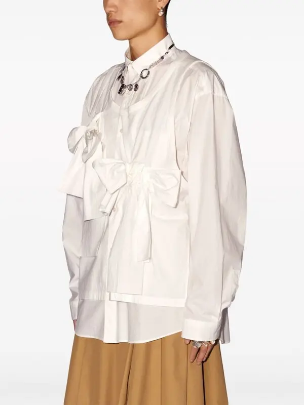 AMBUSH Bow-embellished Cotton Shirt