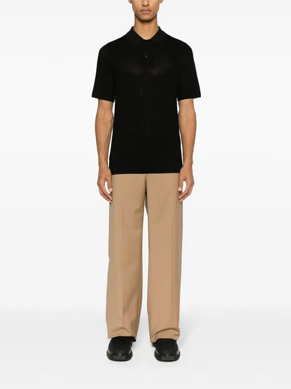 Sandro Waffle-knit Polo Shirt