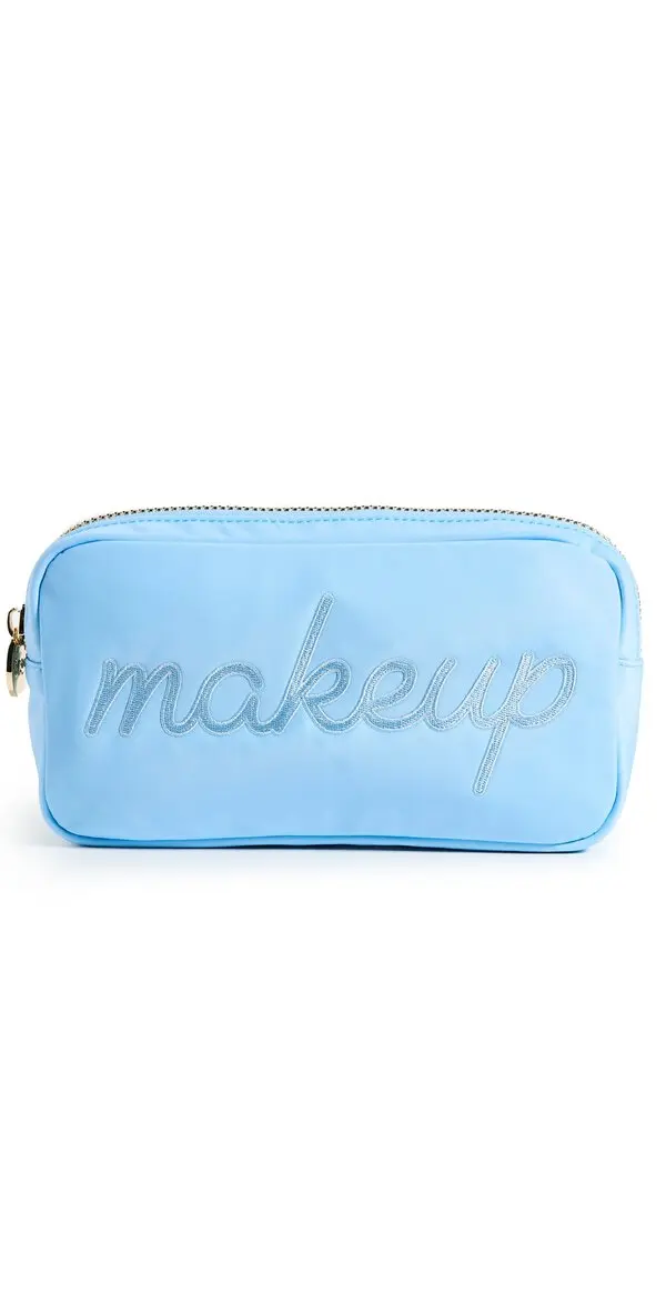 Stoney Clover Lane Makeup Embroidered Small Pouch - Periwinkle