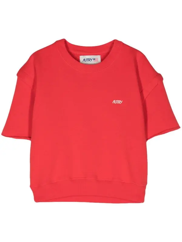AUTRY Logo-embroidered Cotton T-shirt