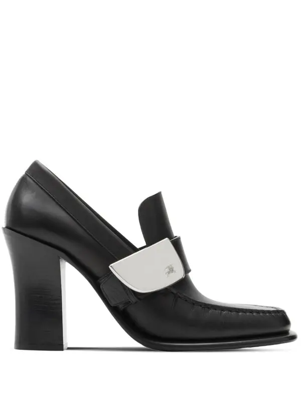 Burberry London Shield 90mm Leather Loafers - Black