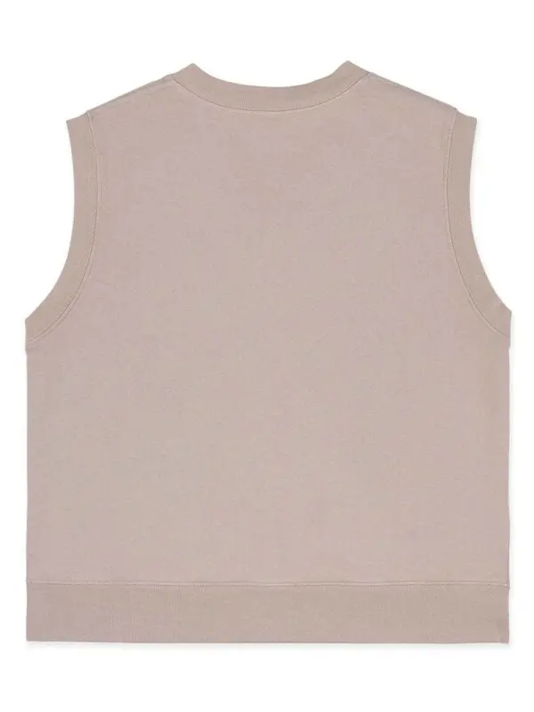 SPORTY & RICH Logo-embroidered Cotton Vest - Neutrals