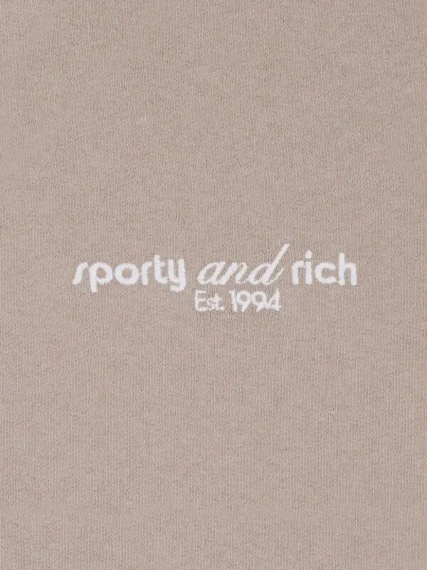 SPORTY & RICH Logo-embroidered Cotton Vest - Neutrals