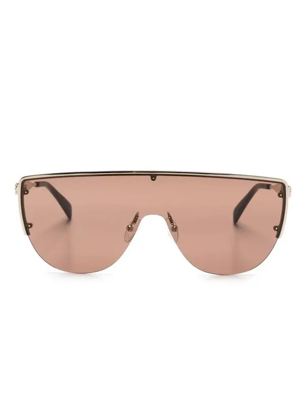 Alexander McQueen Shield-frame Sunglasses - Brown