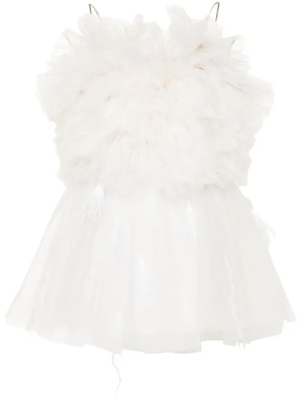 LOULOU Round-neck Ruffled Minidress