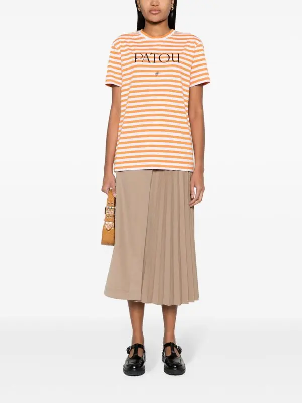 PATOU Logo-print Striped T-shirt - Orange