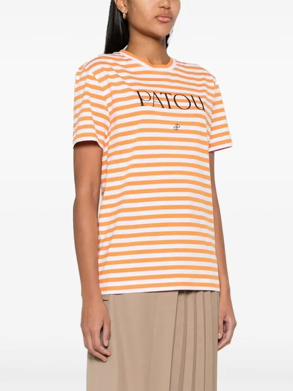 PATOU Logo-print Striped T-shirt - Orange