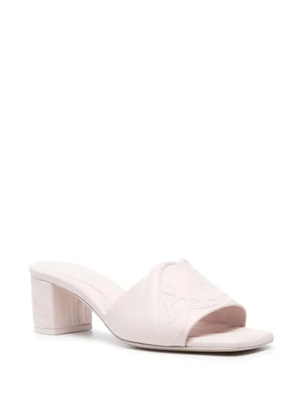 Alexander McQueen Seal-motif Leather Sandals - Pink