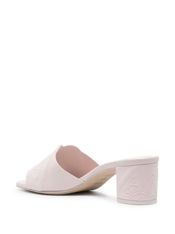 Alexander McQueen Seal-motif Leather Sandals - Pink