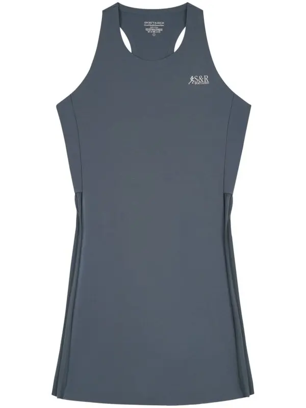 Sporty & Rich Steffi Action Pleated Minidress - Grey