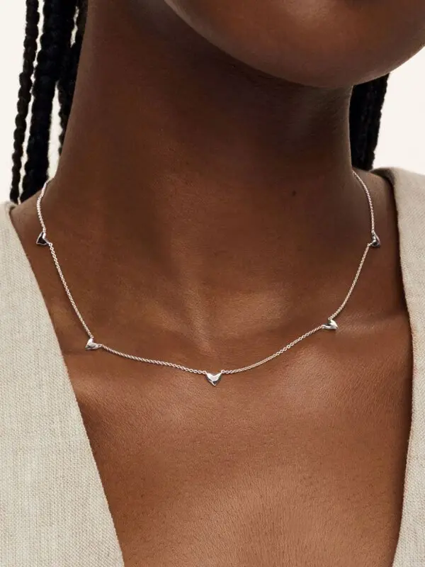 Monica Vinader Heart Station Sterling Necklace - Silver