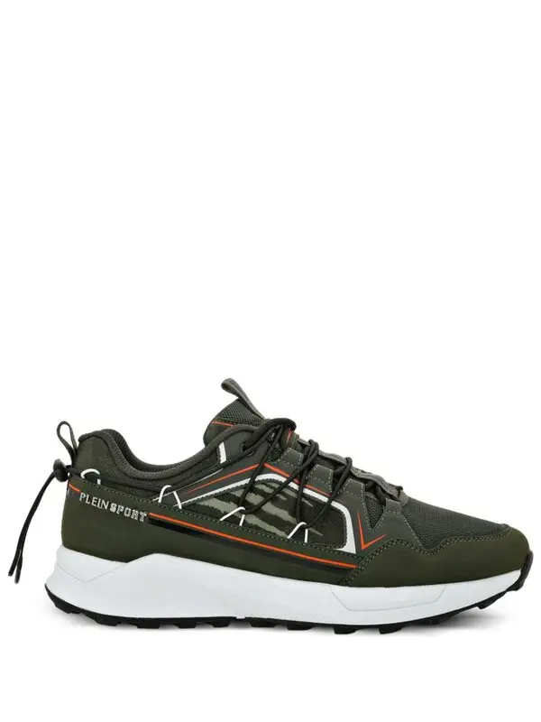 PLEIN SPORT Panelled Lace-up Sneakers - Green