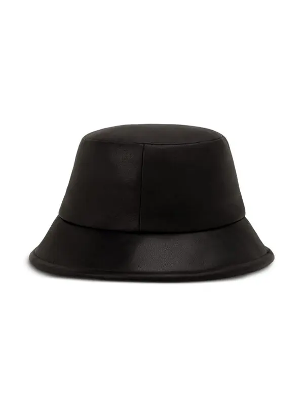 Ami Logo-plaque Leather Bucket Hat
