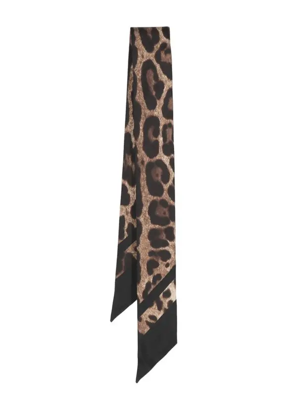Dolce & Gabbana Leopard-print Silk Scarf - Black