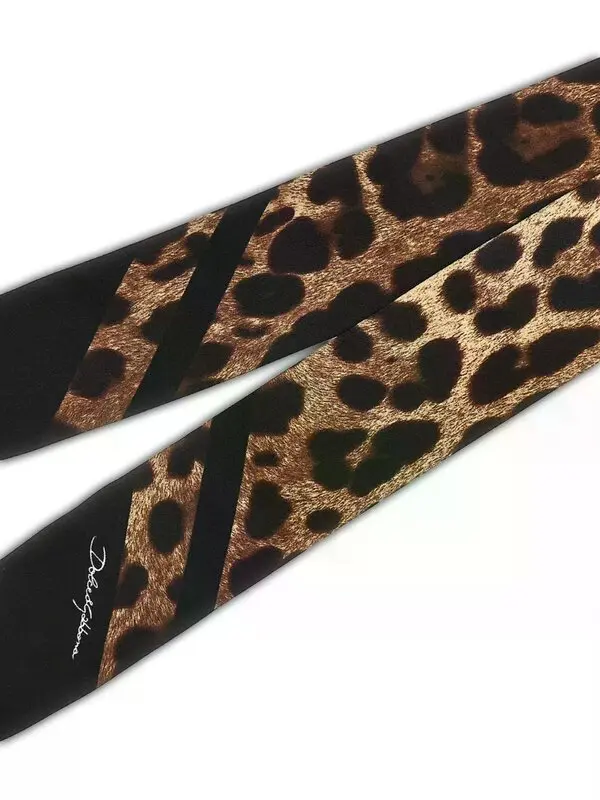 Dolce & Gabbana Leopard-print Silk Scarf - Black