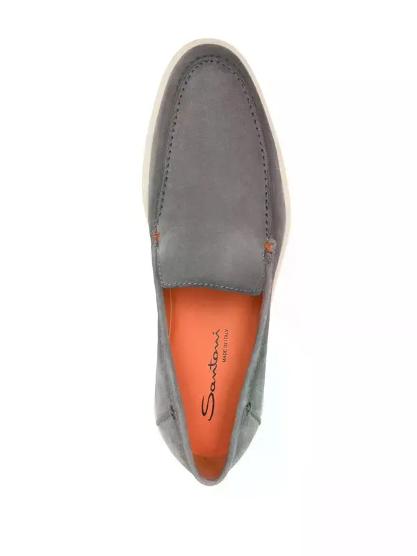 Santoni Gradient-effect Suede Loafers - Grey