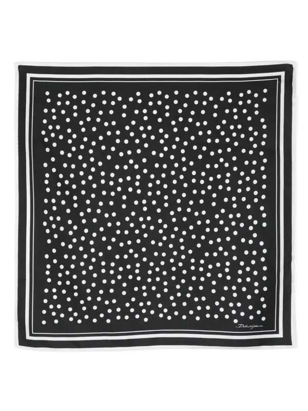 Dolce & Gabbana Polka-dot Silk Scarf - Black
