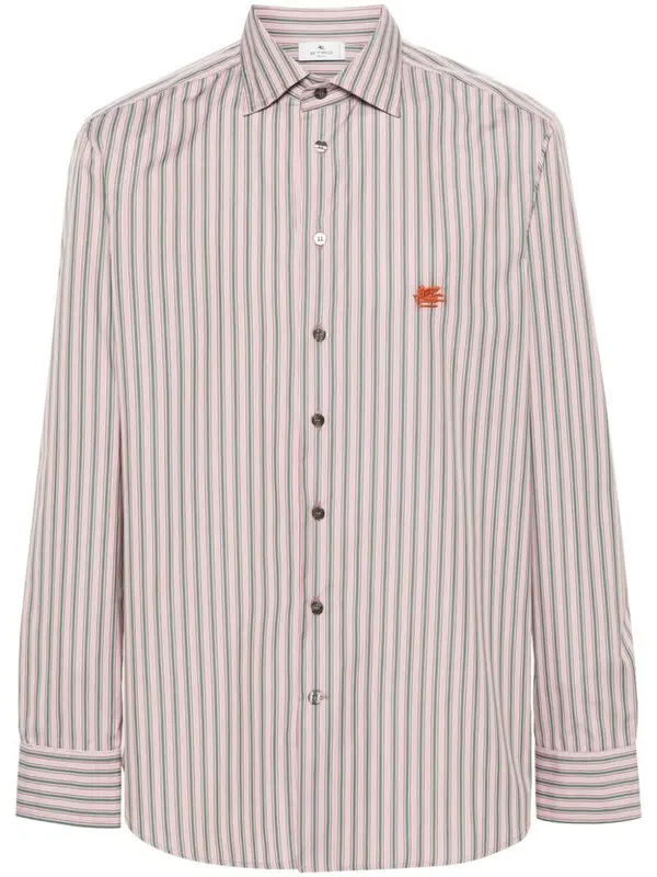 Etro Pegaso-embroidered Striped Shirt