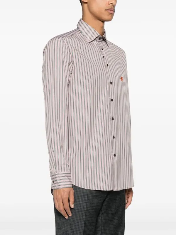Etro Pegaso-embroidered Striped Shirt