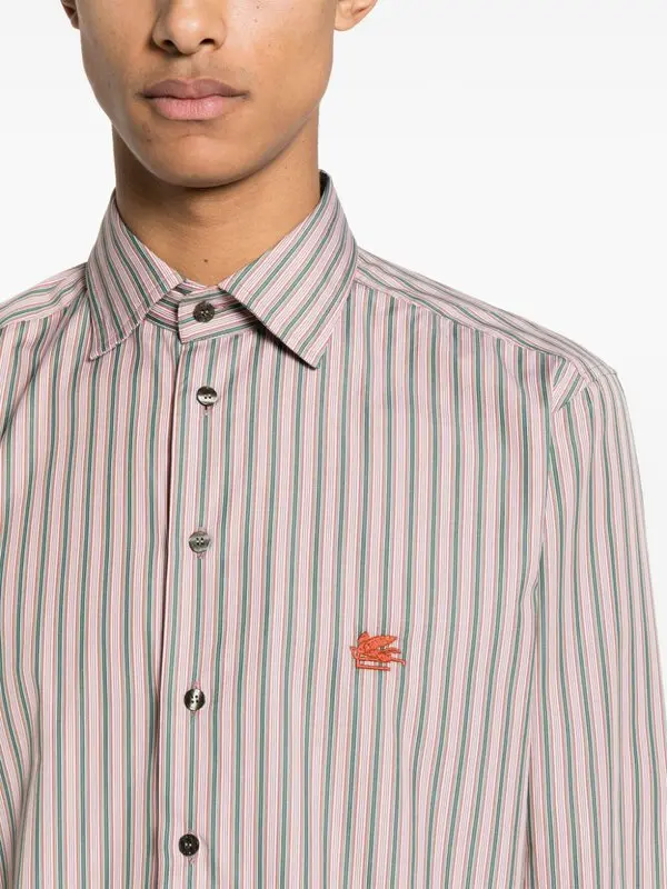Etro Pegaso-embroidered Striped Shirt