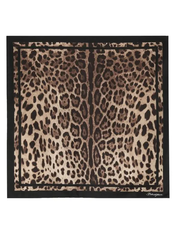 Dolce & Gabbana Leopard-print Silk Scarf - Black