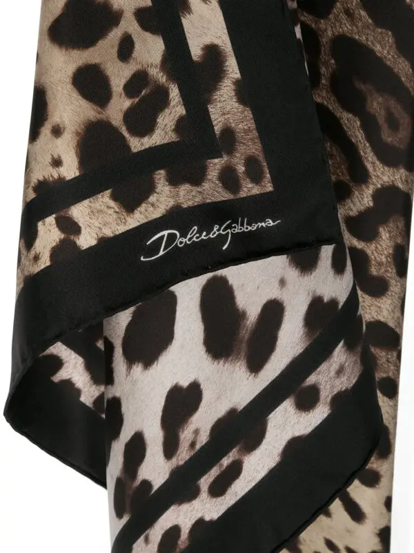 Dolce & Gabbana Leopard-print Silk Scarf - Black