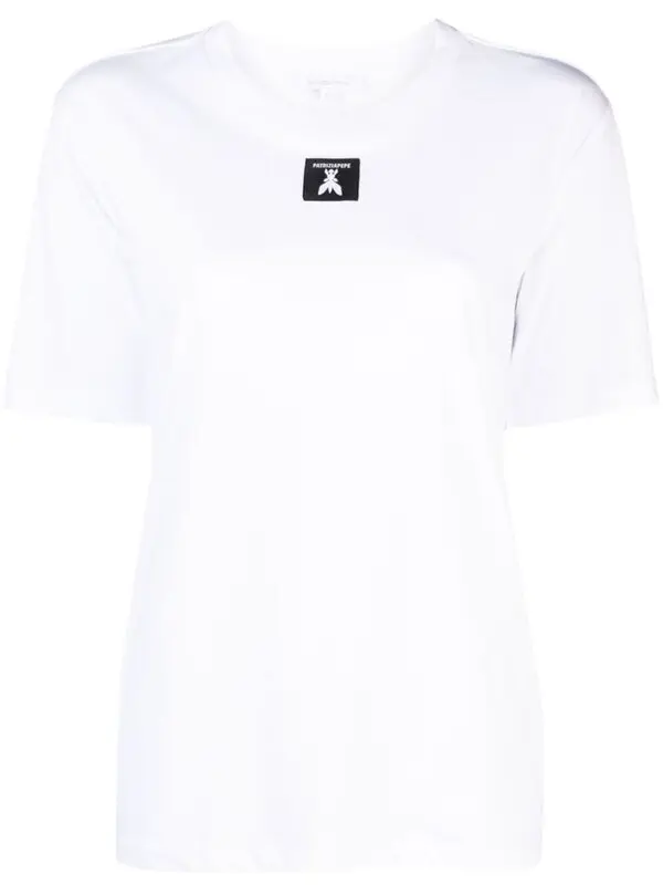 Patrizia Pepe Logo-patch Cotton T-shirt - White