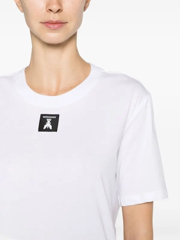 Patrizia Pepe Logo-patch Cotton T-shirt - White